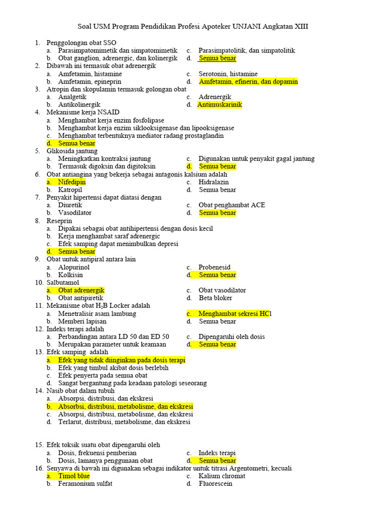 Soal Usm Komplit | PDF | Sains & Matematika