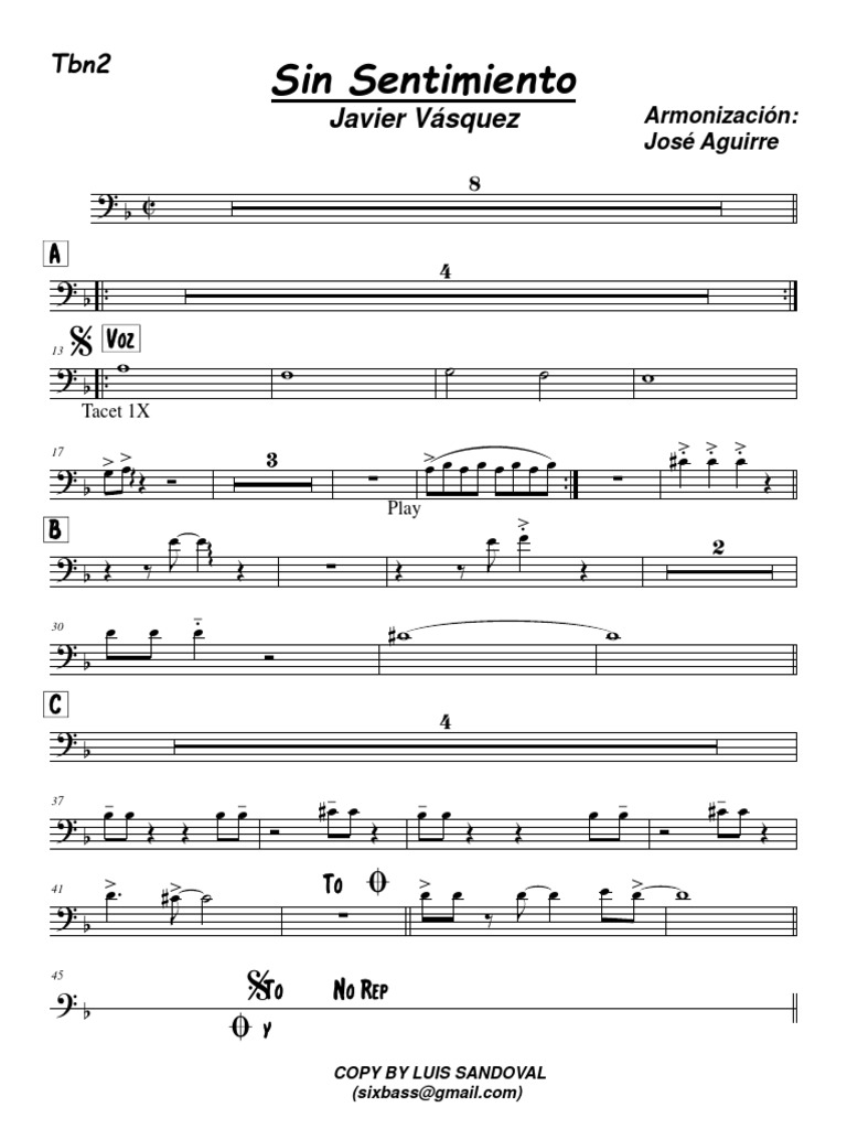 Sin Sentimiento-Javier Vasquezx - Tbn2 | PDF