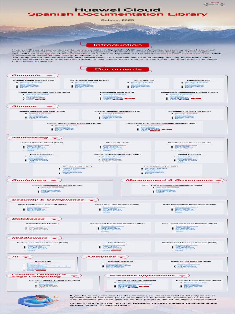 Huawei Cloud Spanish Documentation Library_October 2023 | PDF | Cloud Computing | Information ...