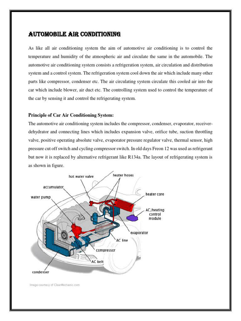 Automobile Air Conditioning | PDF | Manufactured Goods | Mechanical ...