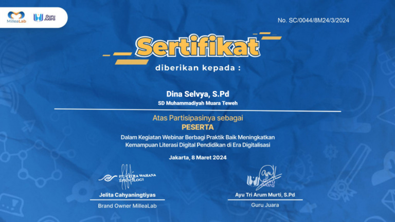 Dina Selvya, S.PD - SD Muhammadiyah Muara Teweh | PDF