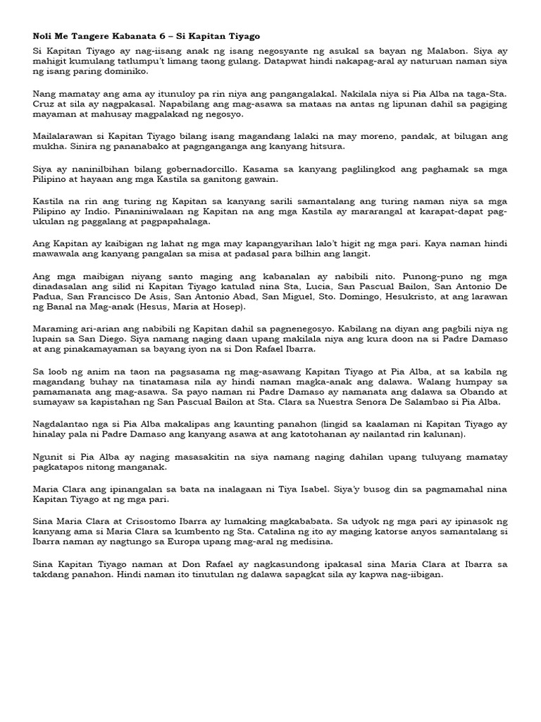 Kabanata 6-Noli | PDF
