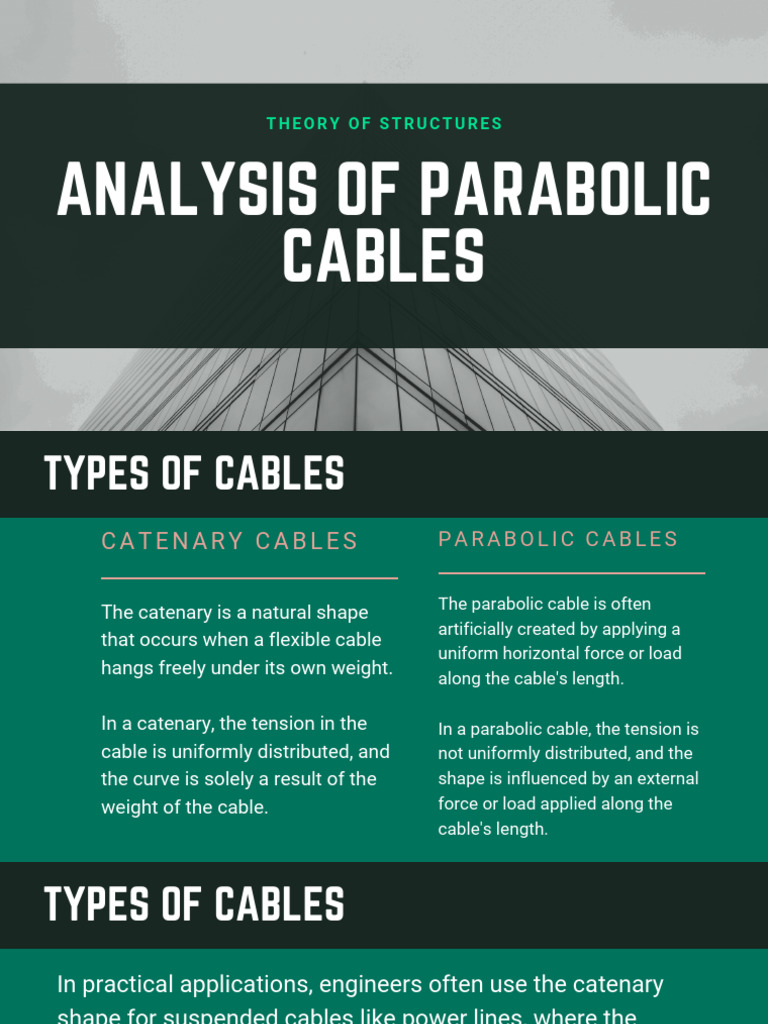03 Analysis of Parabolic Cables | PDF