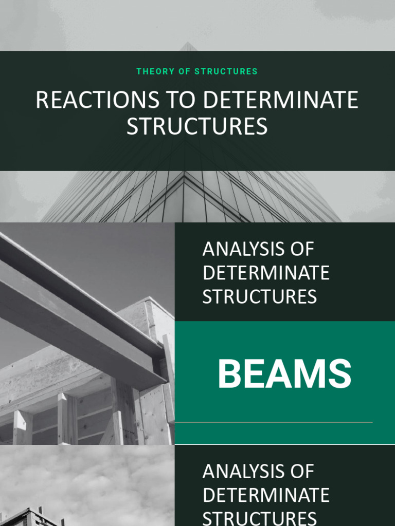 02 Reactions To Determinate Structures Beams & Frames | PDF | Beam (Structure) | Continuum Mechanics