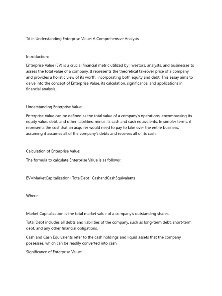 enterprise-value-pdf-valuation-finance-investing