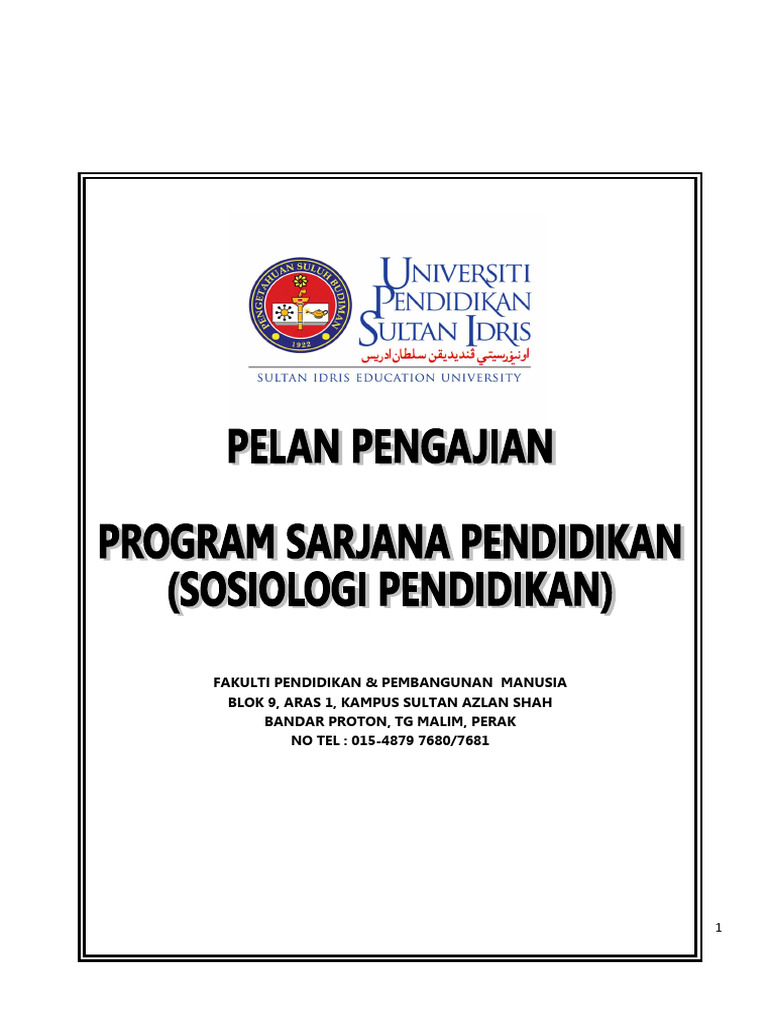 2) Pelan Pengajian Sosiologi 2020 (Dari DR Waliza) My Eyes | PDF