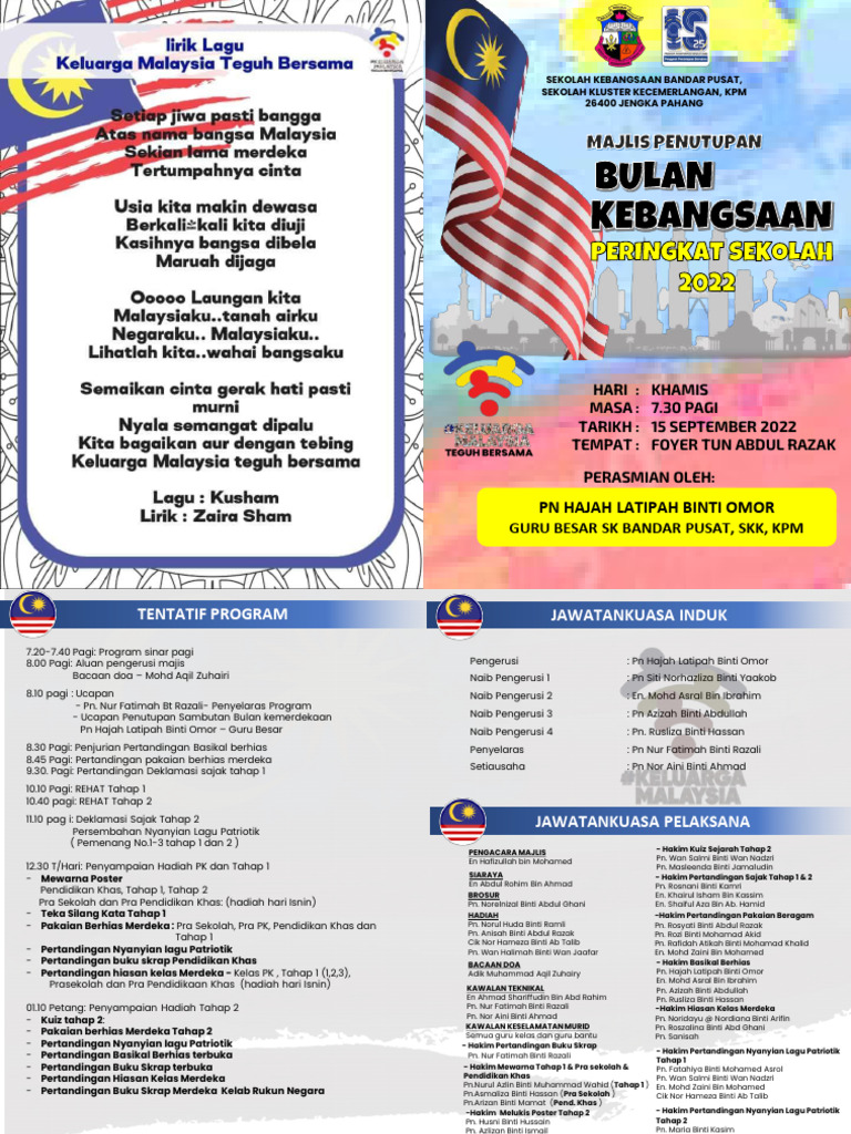 BUKU PROGRAM Penutup BULAN KEBANGSAAN 2022 | PDF