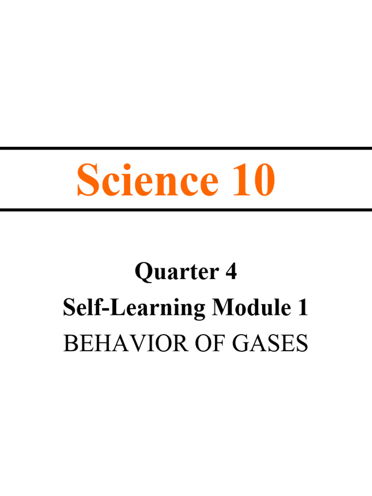 Science 10 - Q4 - M1-W1 | PDF | Gases | Temperature