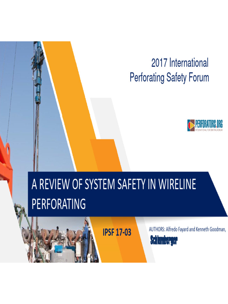 Ipsf 17 03 A Review of System Safety in Wireline Perforating | PDF | Electrical Engineering ...