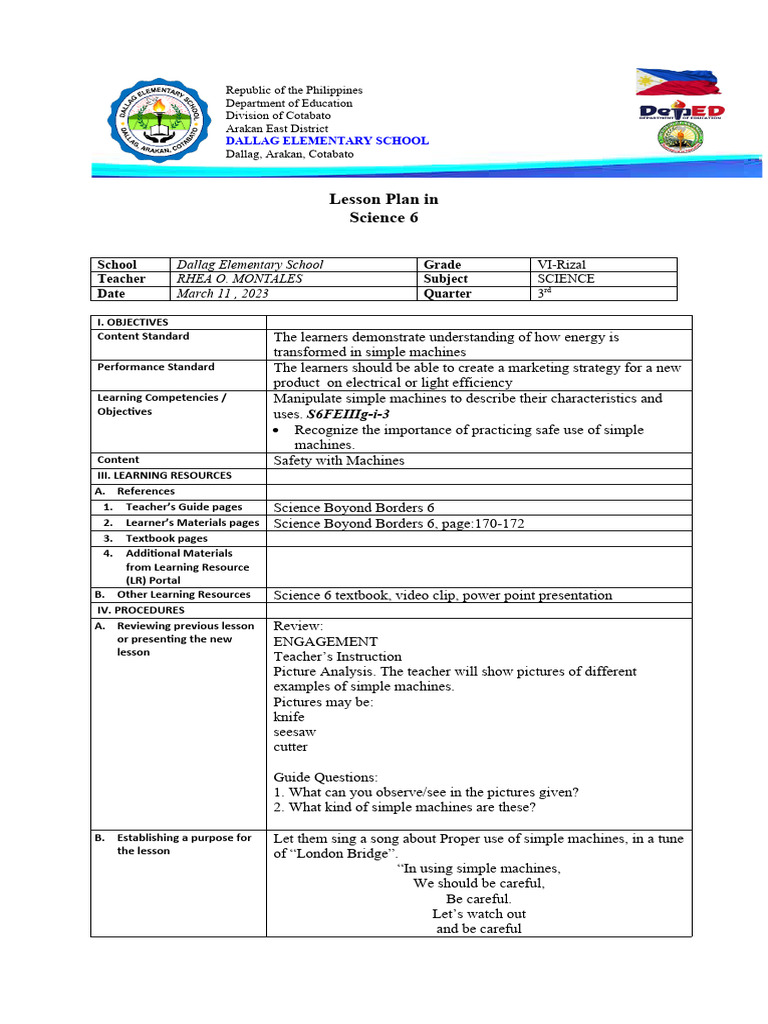 COT-Lesson-Plan-in-Science-3RD-Quarter | PDF | Lesson Plan | Learning