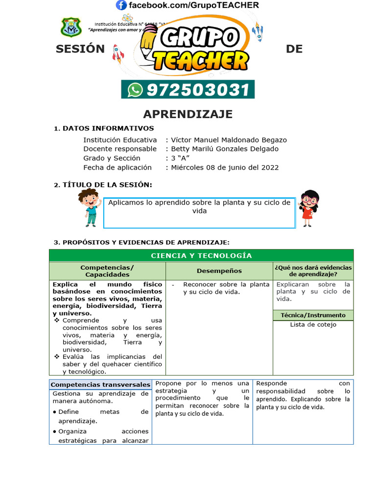 Sesión Ciencia y Tec Miércoles 08-06-2022 | PDF | Aprendizaje | Evaluación