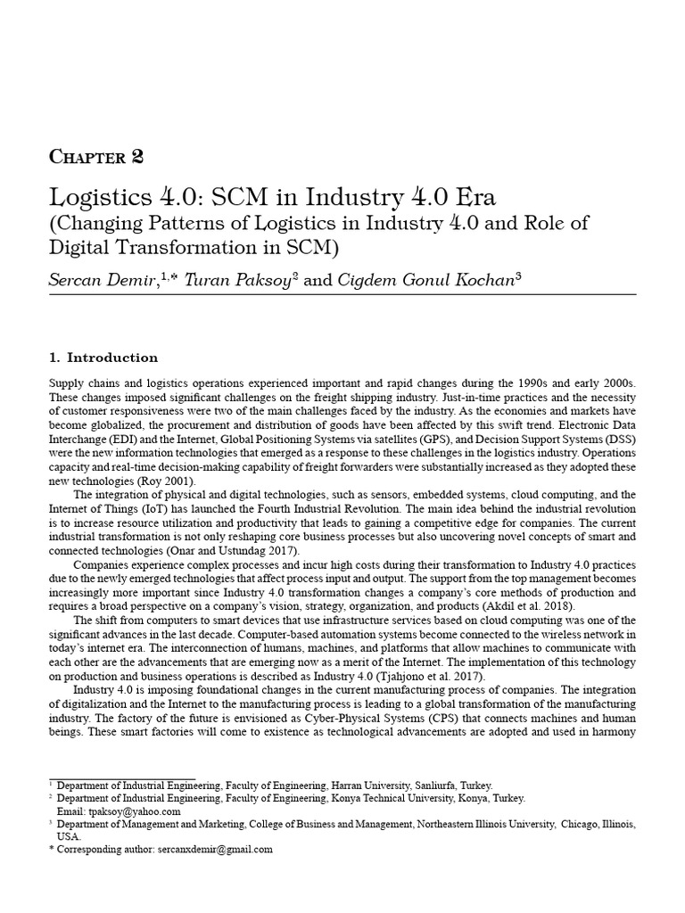 01 - Case Study - Logistics 4.0 SCM in Industry 4.0 Era-2 | PDF ...