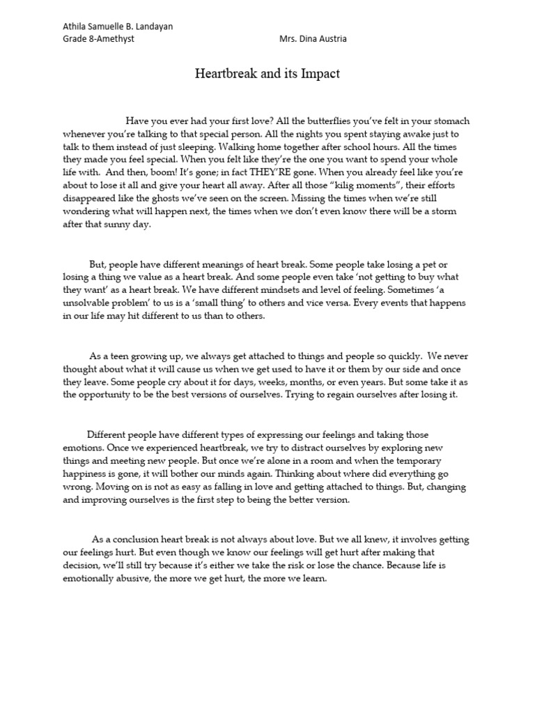 Understanding Heartbreak's Effects | PDF | Feeling