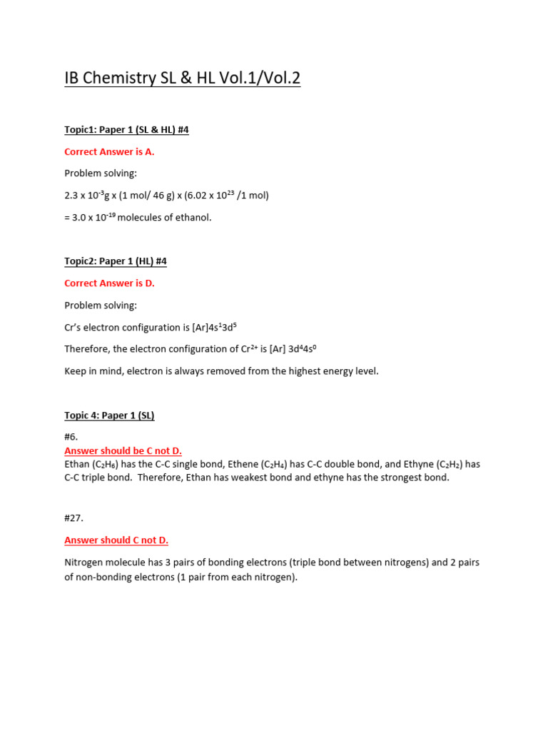 Correction IB Chemistry v.1.2 | PDF | Technology & Engineering