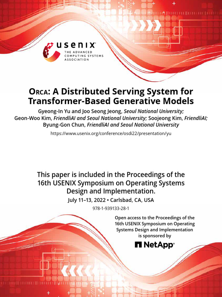 Yu Et Al. - OrCA A Distributed Serving System For Transformer | PDF | Computer Engineering ...