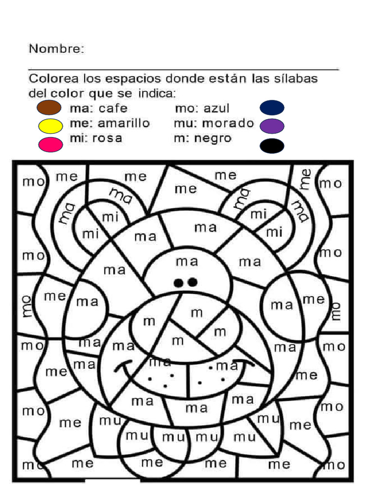Colorear Ma Mo Me Mi Mu | PDF