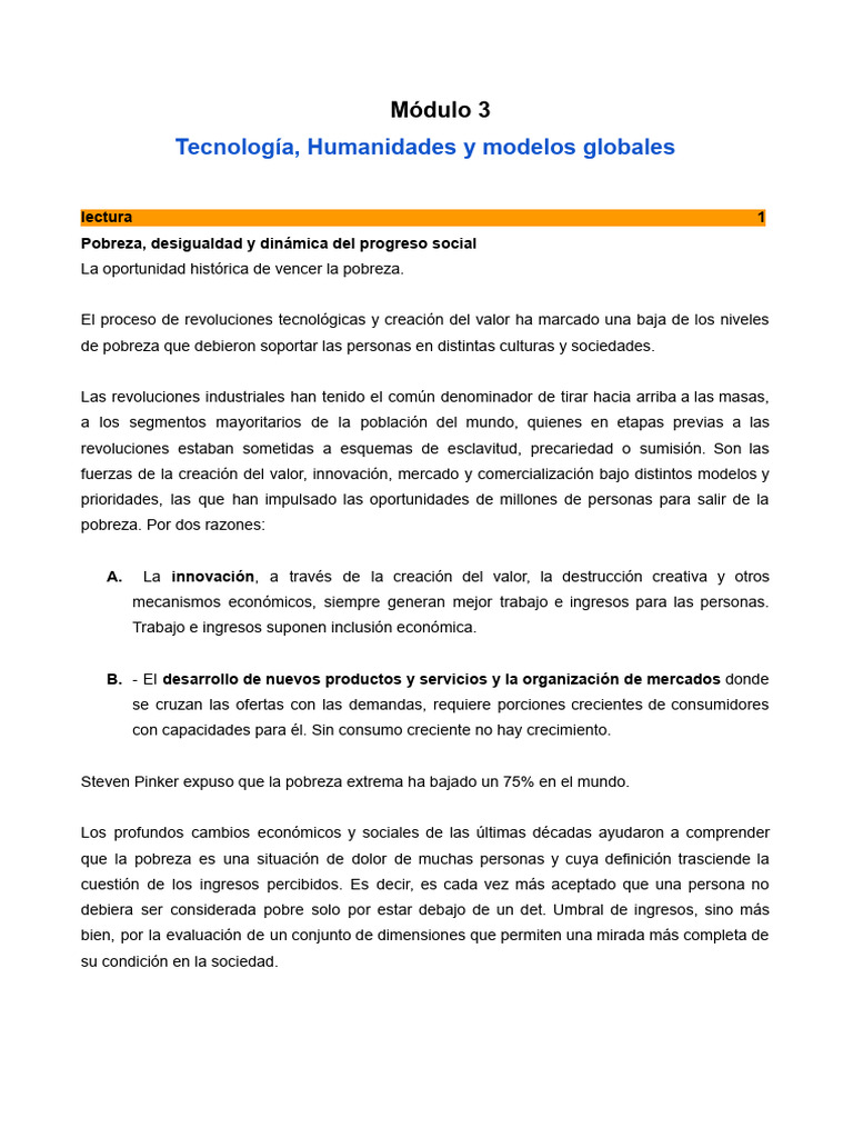 Módulo 3 y 4 - TECNOLOGIA, HUMANIDADES Y MODELOS GLOBALES | PDF | Discriminación y relaciones ...