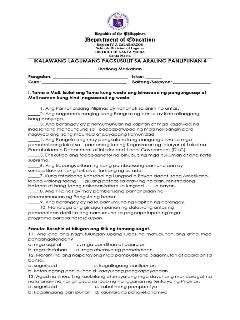 Q3 AP Grade 4 ST2 | PDF