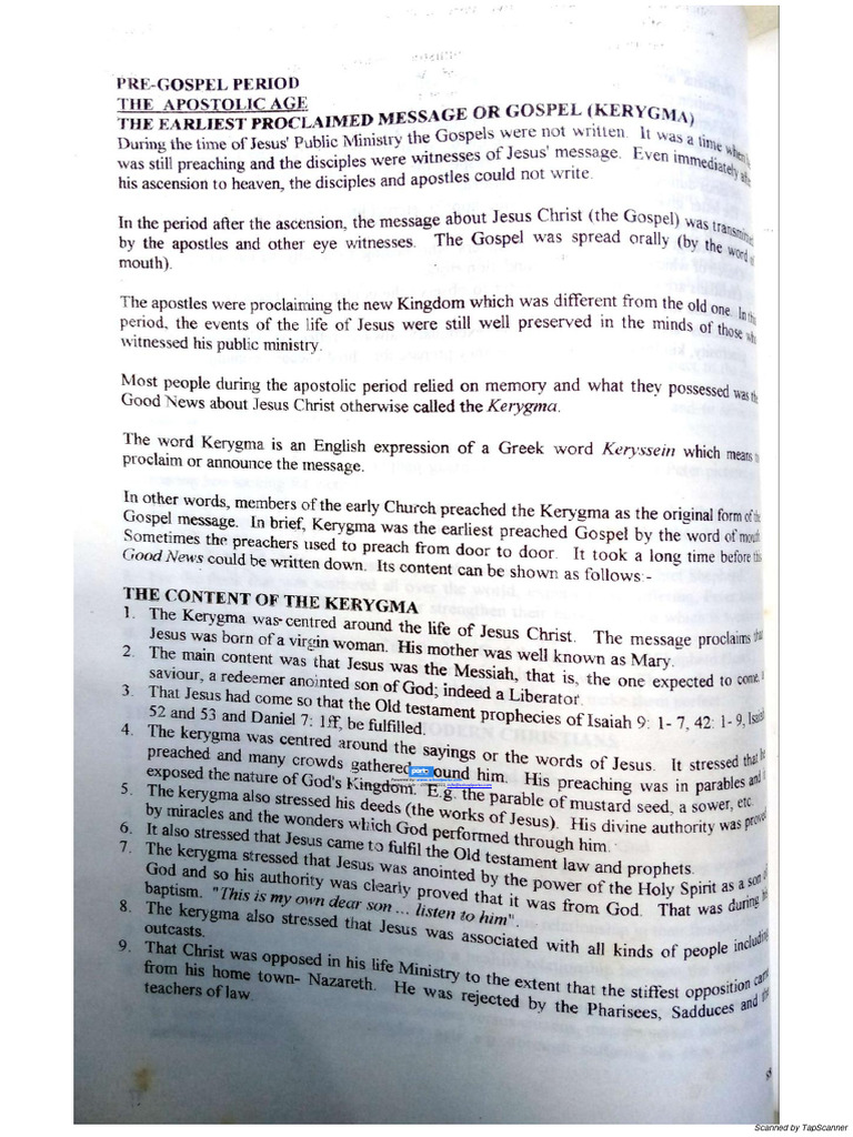 Cre S 5 Pre Gospel Notes | PDF