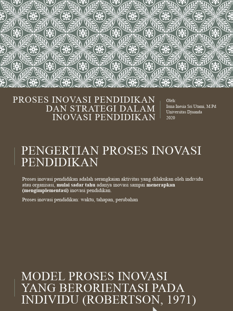 Proses Inovasi Pendidikan Dan Strategi Dalam Inovasi Pendidikan | PDF