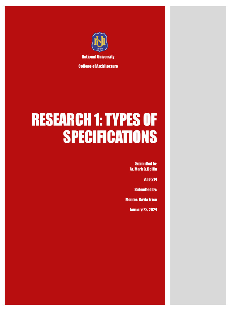 Types of Specifications | PDF | Specification (Technical Standard) | Engineering