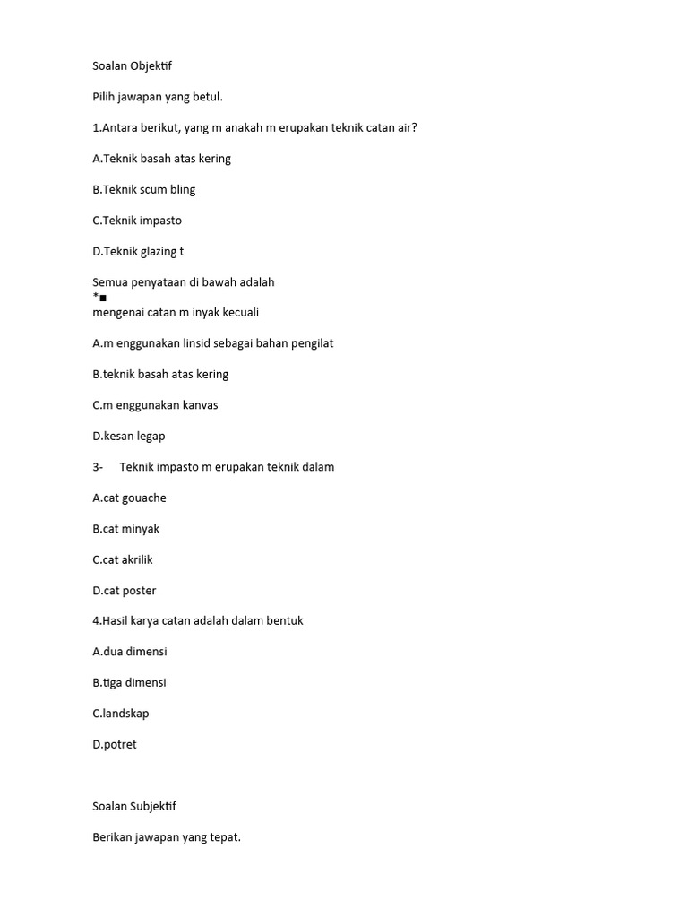 Soalan Objektif | PDF