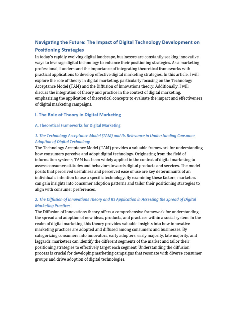 Navigating The Future - The Impact of Digital Technology Development On ...