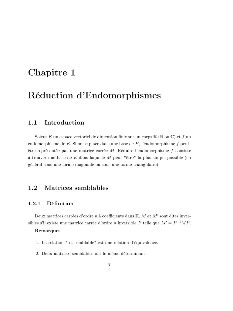 Définition des Matrices Semblables | PDF | Matrice (Mathématiques ...