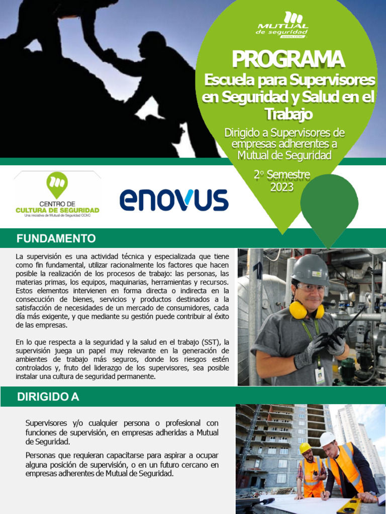 Brochure Programa Escuela de Supervisores - 2° Semestre 2023 | PDF | Business | Liderazgo