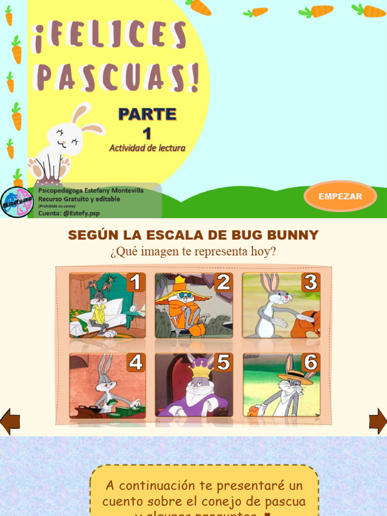 Cuento de Pascua-Actividad de Lectura - Estefy - PSP | PDF