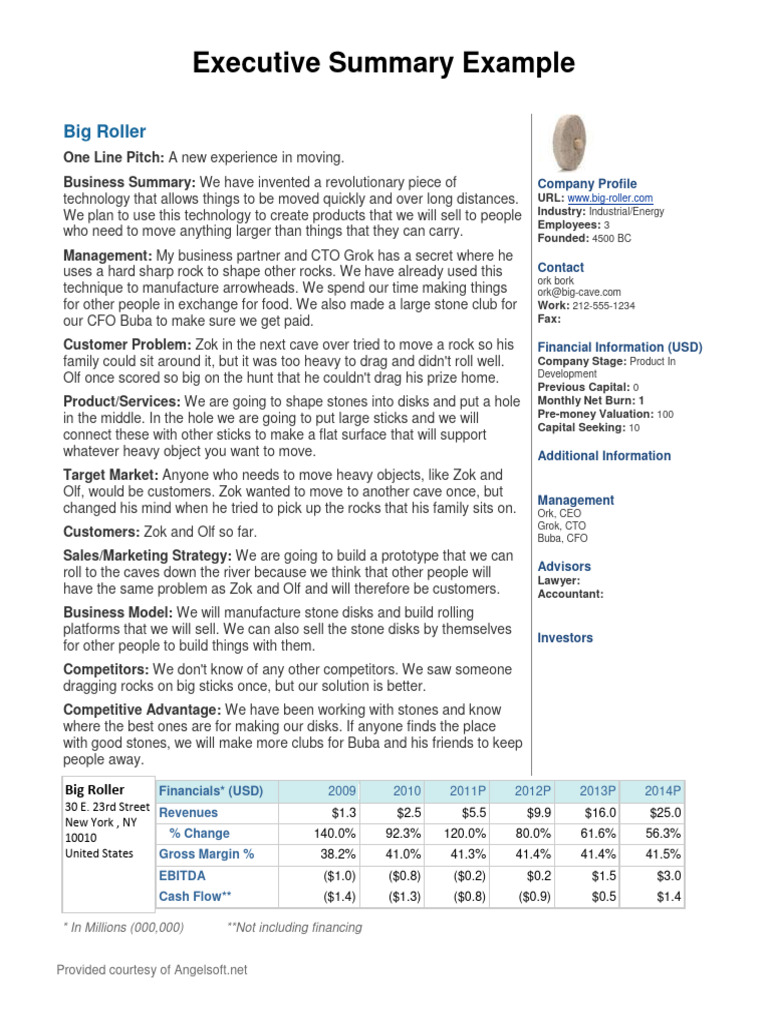 Executive Summary Example - Template | PDF | Venture Capital ...