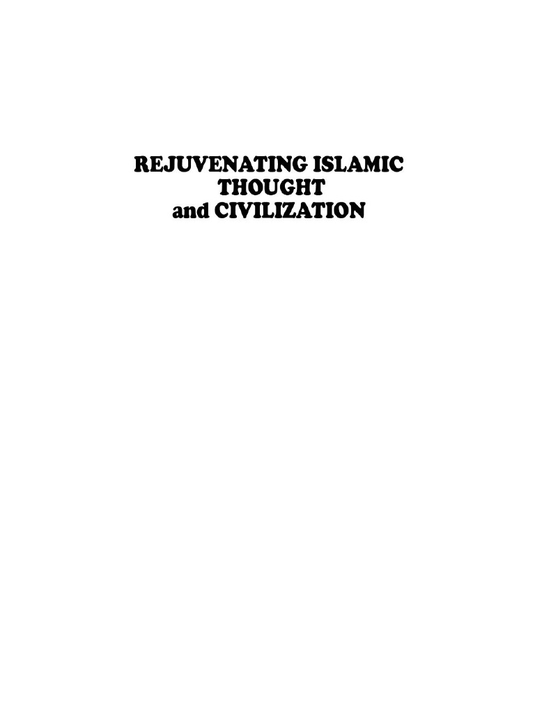 2018 Rejuvenating Islamic Thought | PDF | Thought | Quran