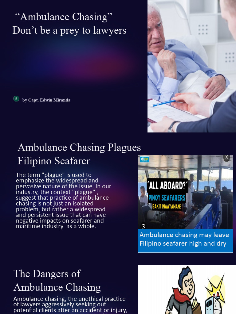 (Revised) Final PPT - Ambulance Chasing Dont Be Prey To Lawyer | PDF ...