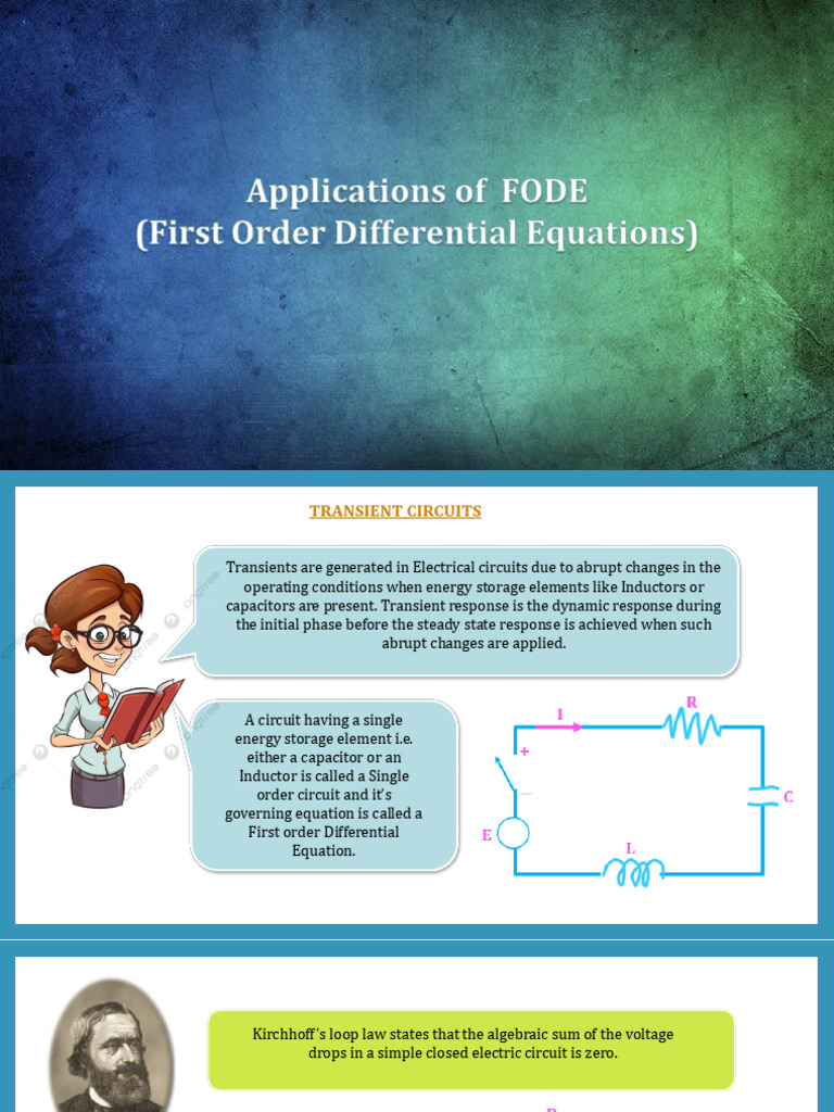 Lesson 10 Applications of FODE Part 2 | PDF | Electrical Network | Voltage