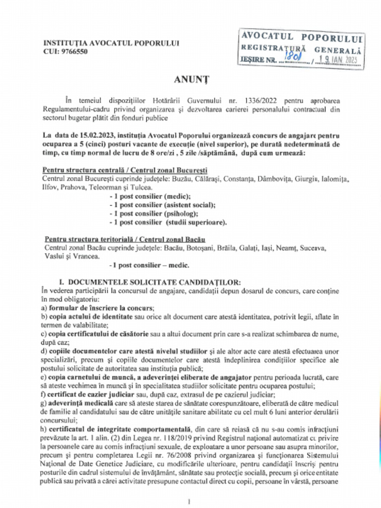 Anunt Concurs MNP | PDF