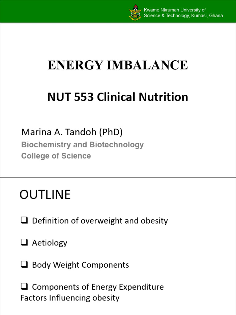 Lec 2 Energy Imbalance KNUST PPT 2024 | PDF | Adipose Tissue | Leptin