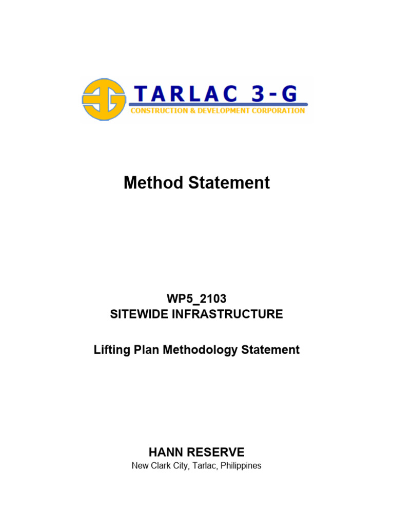 MS - Lifting Plan | PDF | Project Management | Crane (Machine)