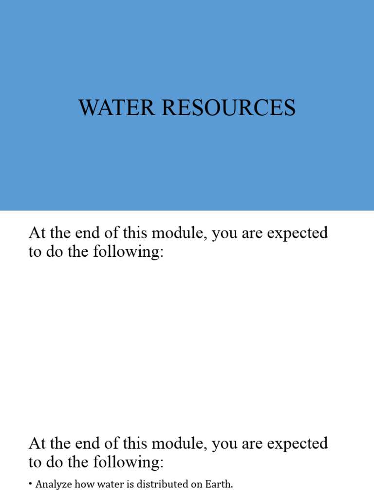 Water Resources | PDF | Water | Fresh Water