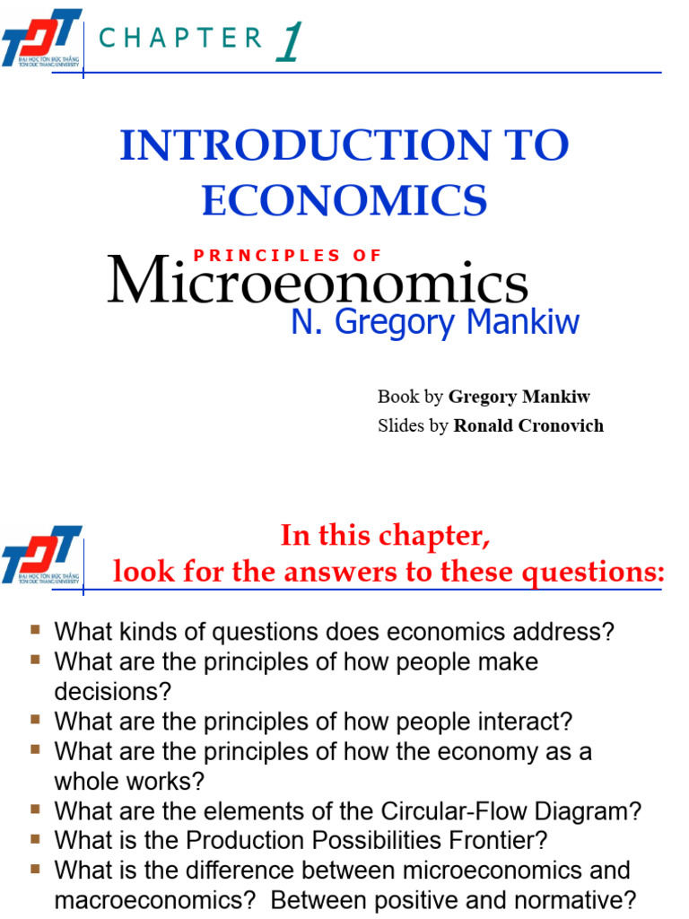QTKD 701020 MICRO Ch01 Introduction Tof Economics | PDF | Economics | Market (Economics)