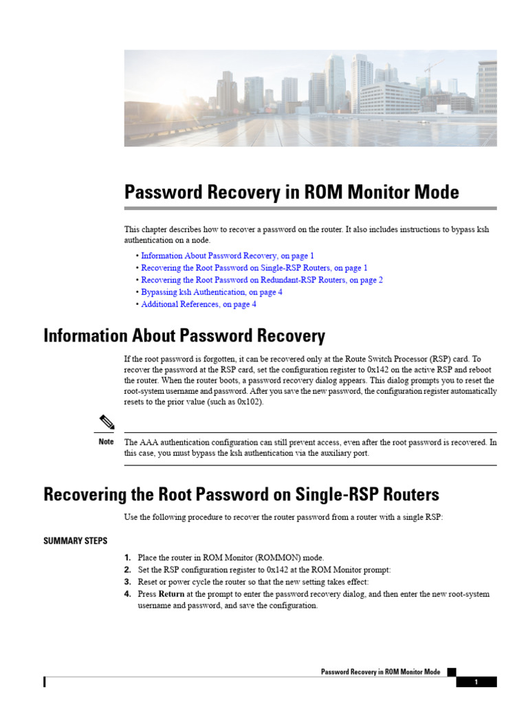 Rommon Password Recovery | PDF | Booting | Password