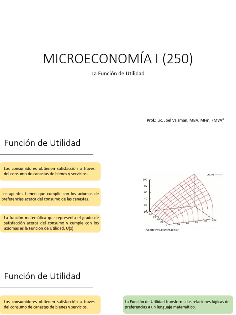 Micro 3 - La Función de Utilidad | PDF | Utilidad marginal | Utilidad