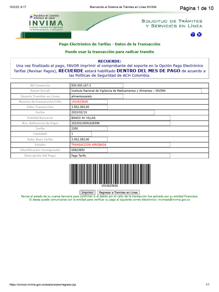 Tramite INVIMA CERALY | PDF | Documento de identidad | Alimentos
