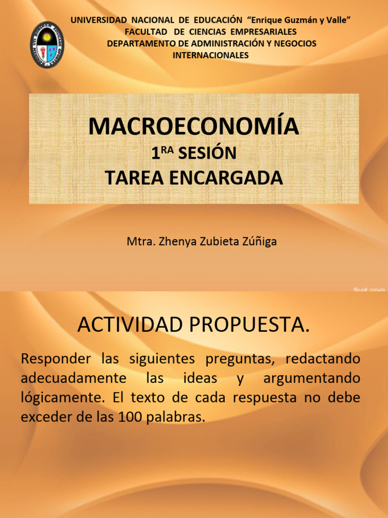 1ra Sesion Macro Tarea Encargada | PDF