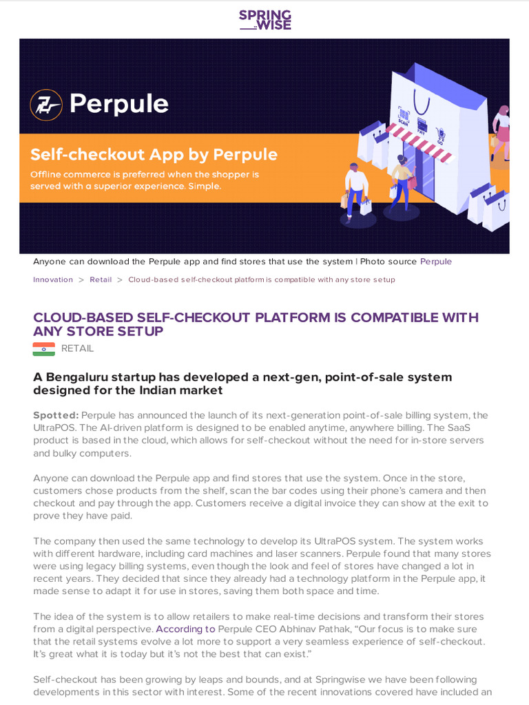 Perpule Self Check Out | PDF | Point Of Sale | Information Technology