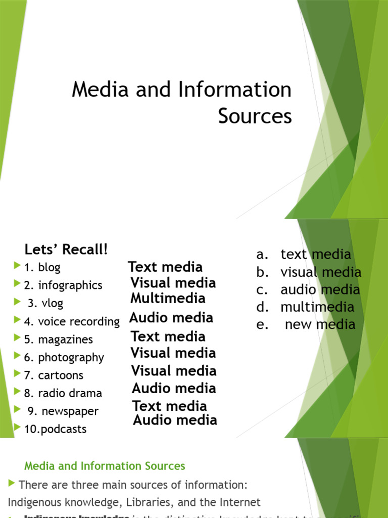 Media and Information Sources | PDF | Libraries | Computer Network