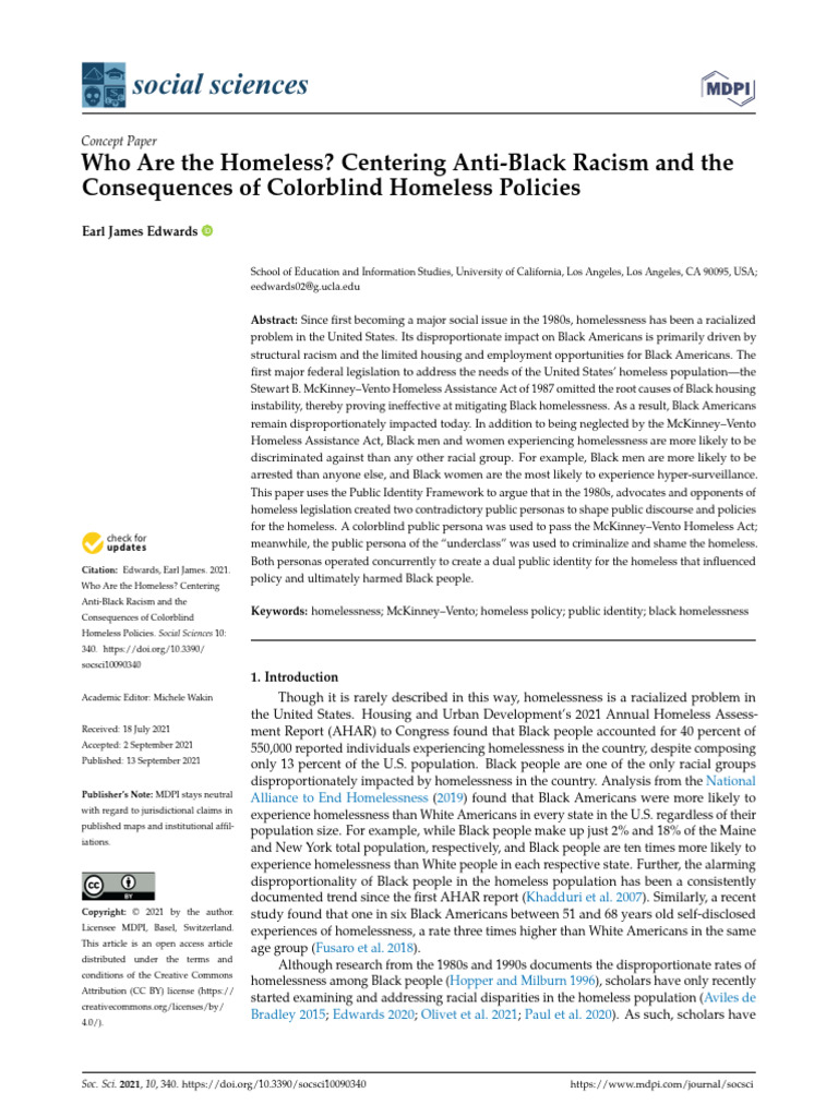 Anti-Black Racism and Homelessness | PDF | Homelessness | Intersectionality Anti-Black Racism and Homelessness | PDF | Homelessness | Intersectionality