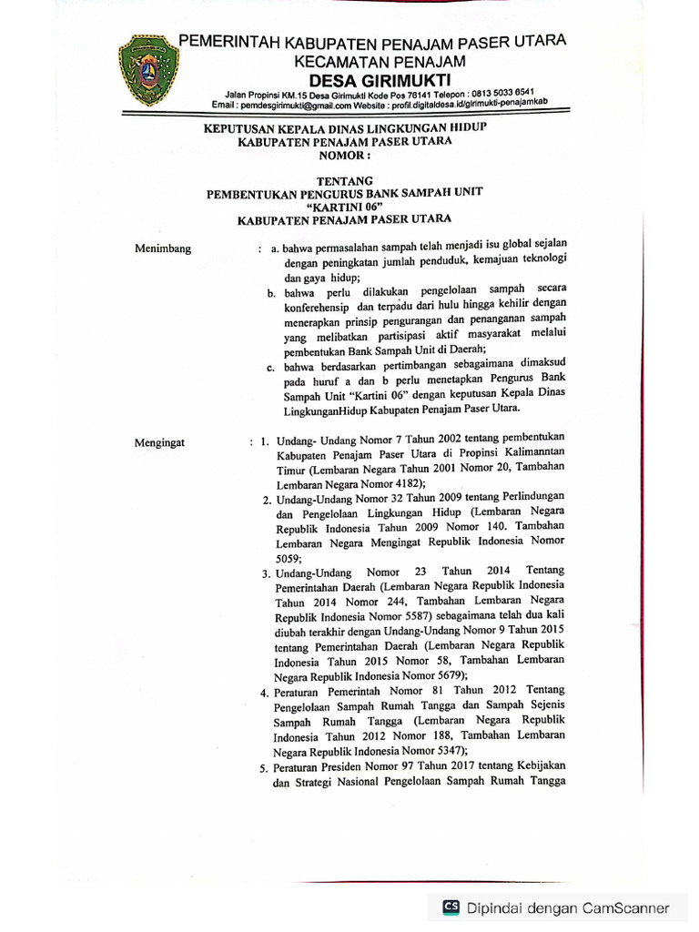 SK Bank Sampah | PDF