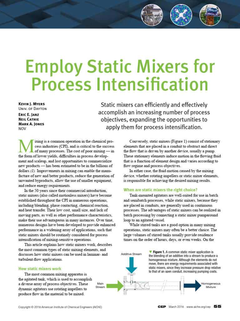 Static Mixer - Kenics-Employ-Static-Mixers-For-Process-Intensification ...