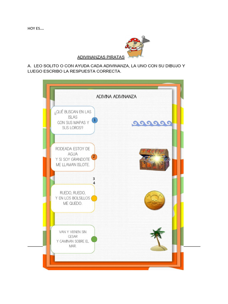 Adivinanzas Piratas - PDL | PDF