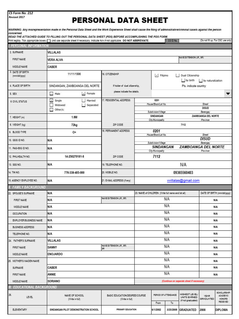 Vera Villalas PDS | PDF